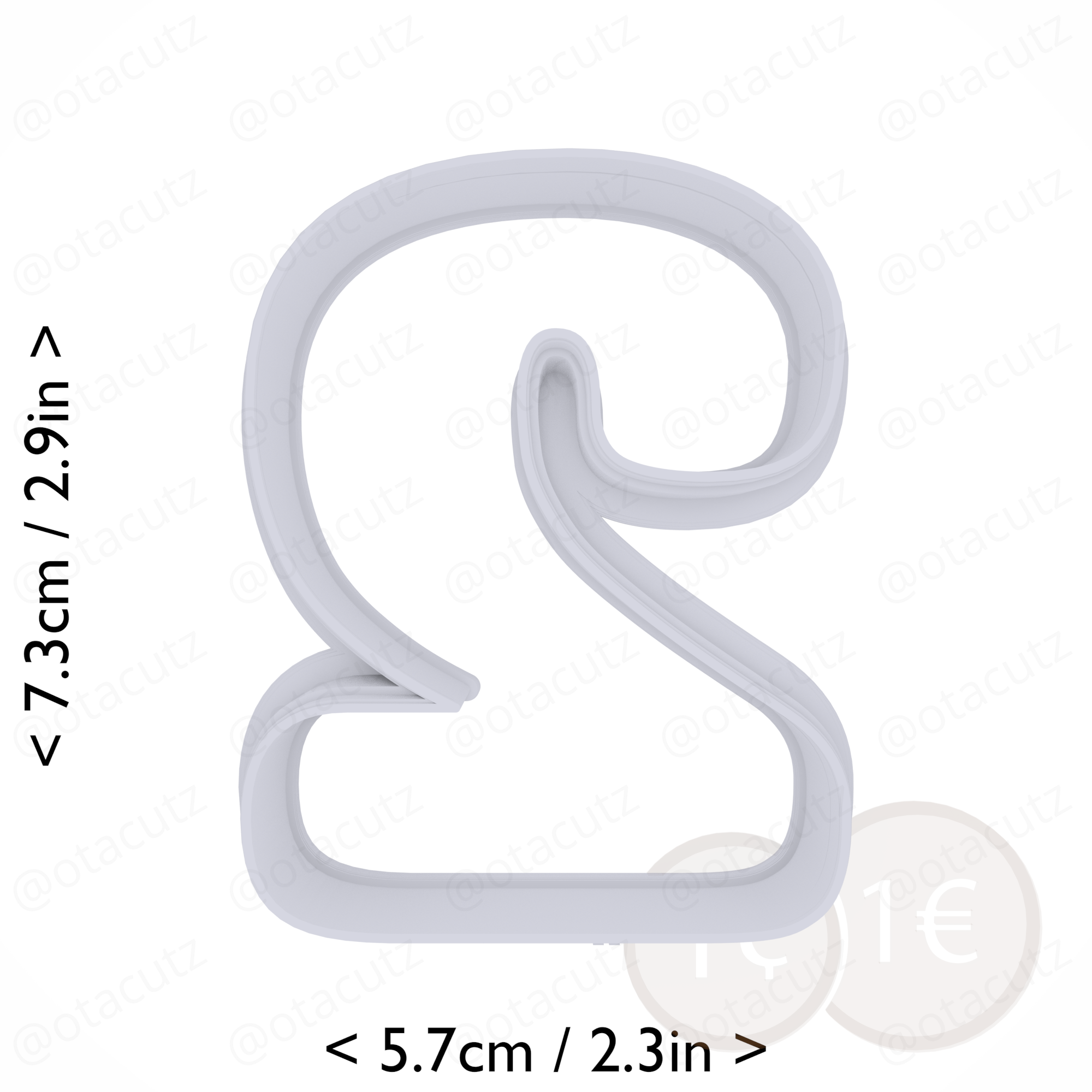 STL file Number Two Cookie Cutter 2.5in / 6.4cm・3D print object to ...