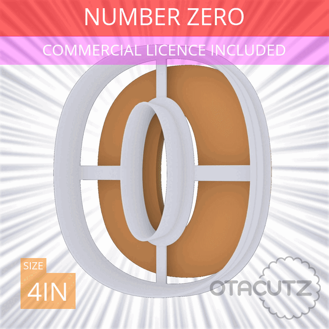 3D file Number Zero Cookie Cutter 4in / 10.2cm・3D printing model to ...
