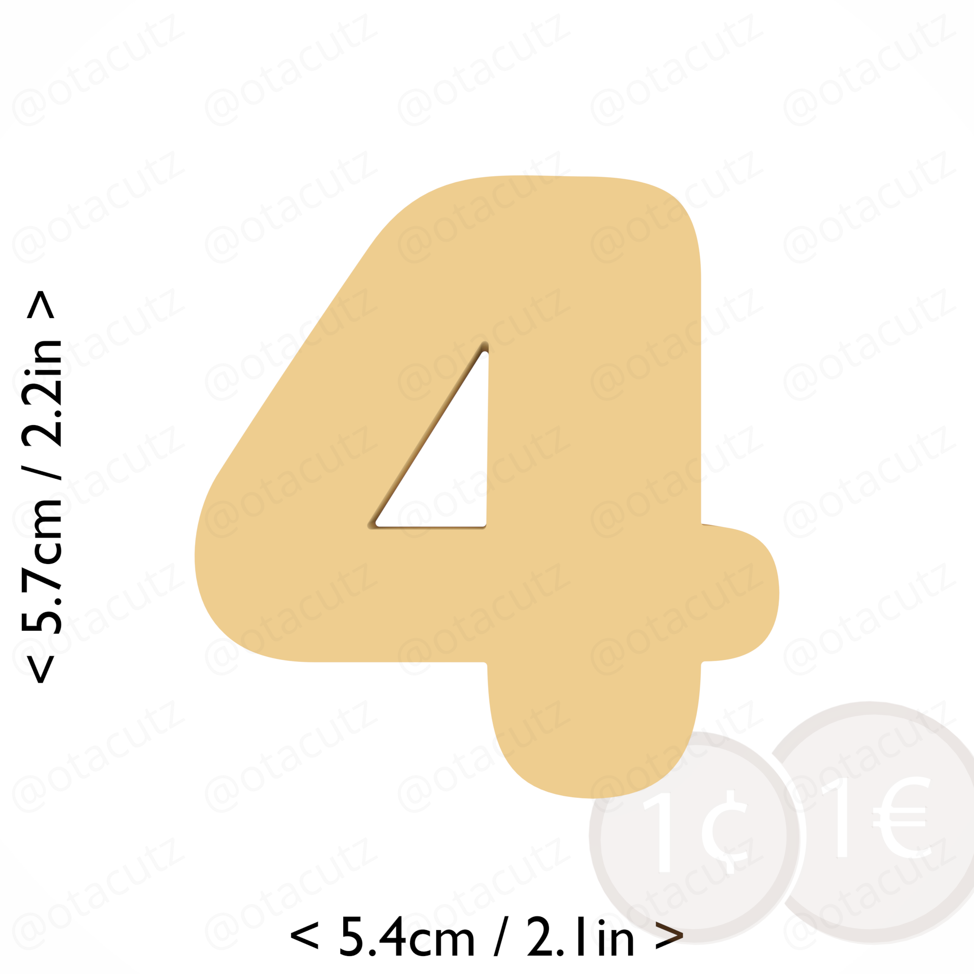 STL file Number Four Cookie Cutter 2.25in / 5.7cm・3D printer design to ...