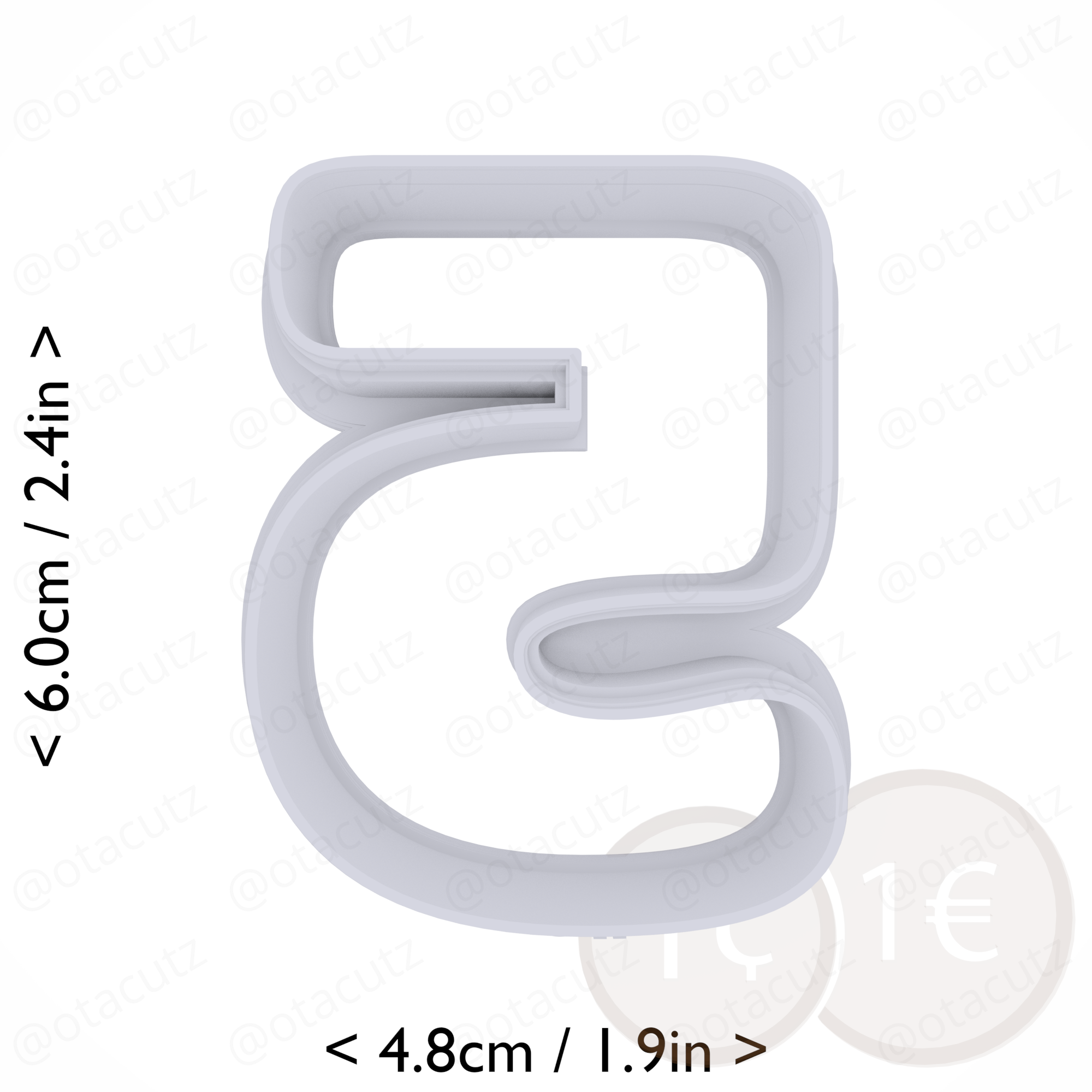 3d File Number Five Cookie Cutter 2in 5 1cm・3d Printing Template To