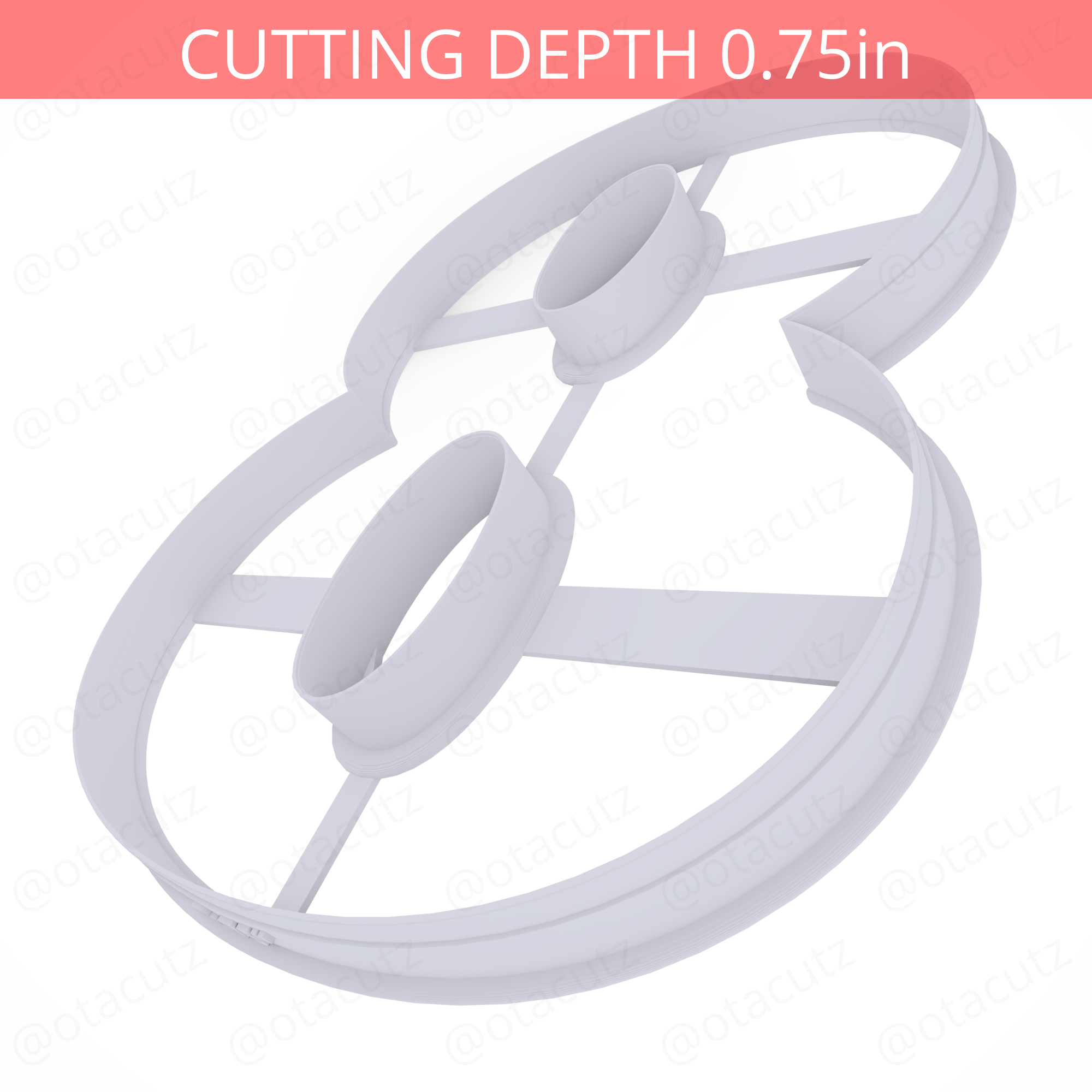 3D file Number Eight Cookie Cutter 8.75in / 22.2cm・Model to download ...