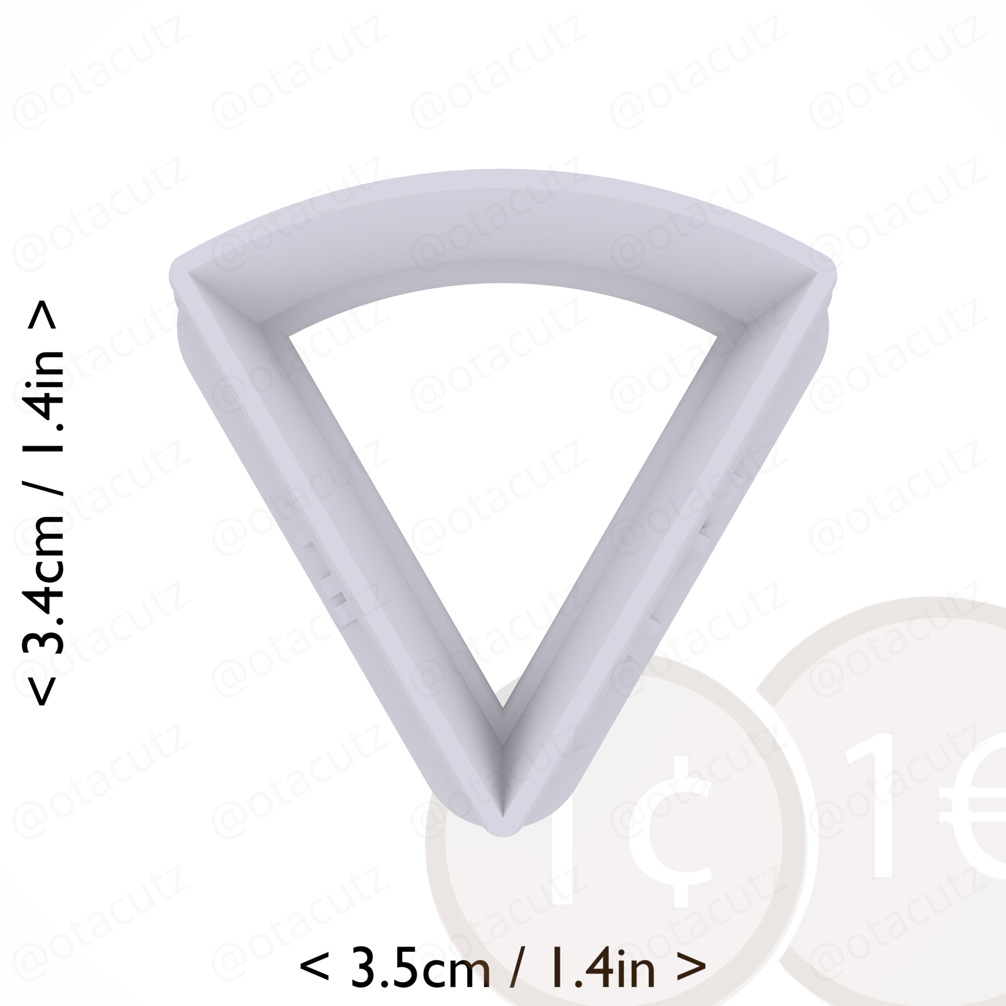 3D file Slice (1∕6) of Pie Cookie Cutter 1in / 2.5cm・3D print object to ...