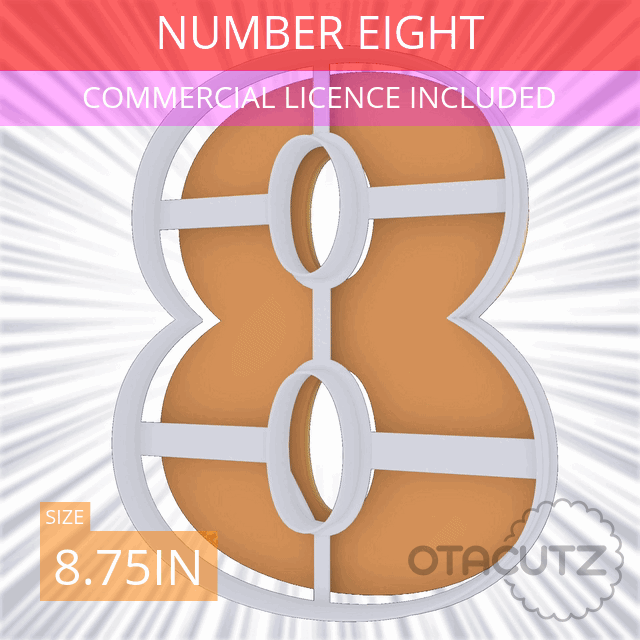 3D file Number Eight Cookie Cutter 8.75in / 22.2cm・Model to download ...