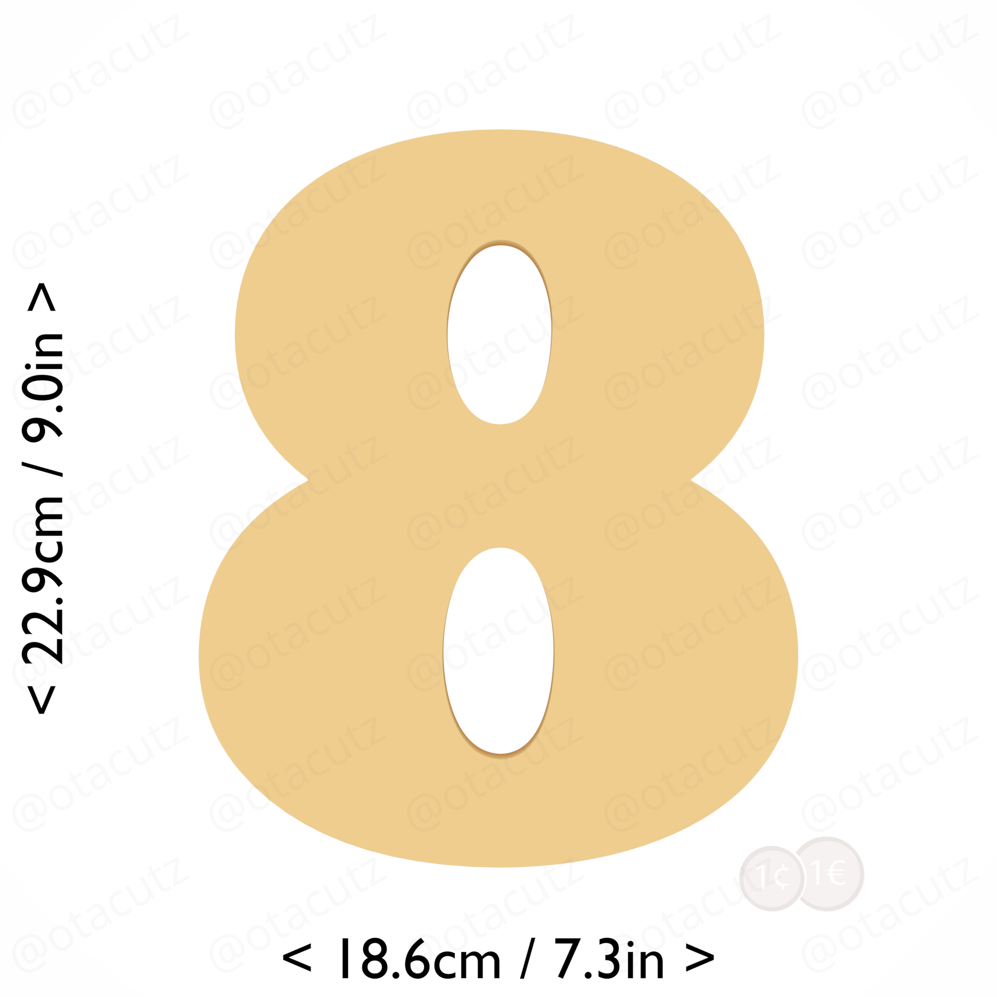 3D file Number Eight Cookie Cutter 9in / 22.9cm・3D printing idea to ...