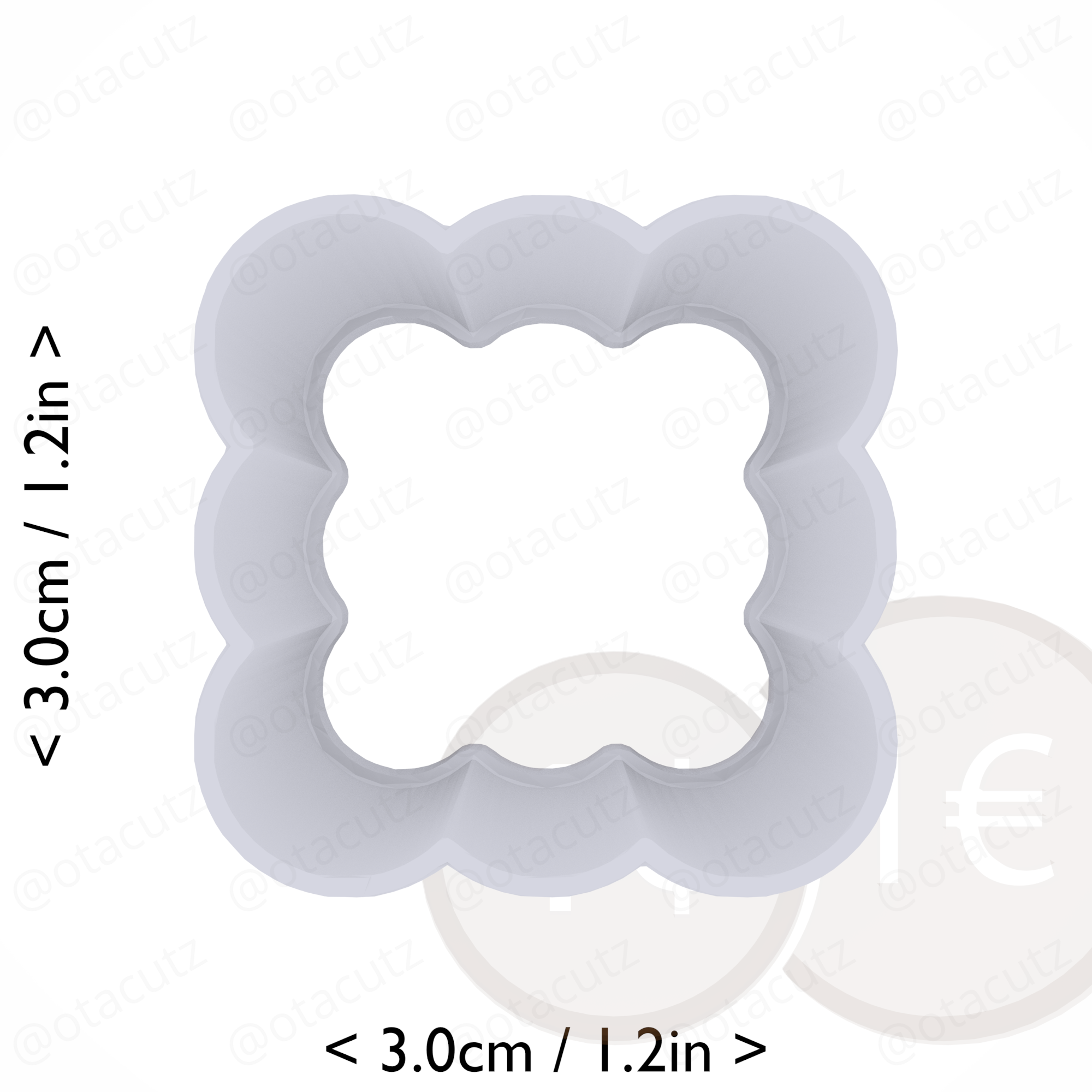 3D file Square Scalloped Cookie Cutter 25mm・Template to download and 3D ...