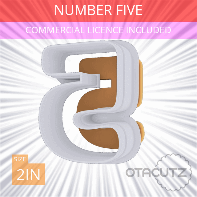 3d File Number Five Cookie Cutter 2in 5 1cm・3d Printing Template To