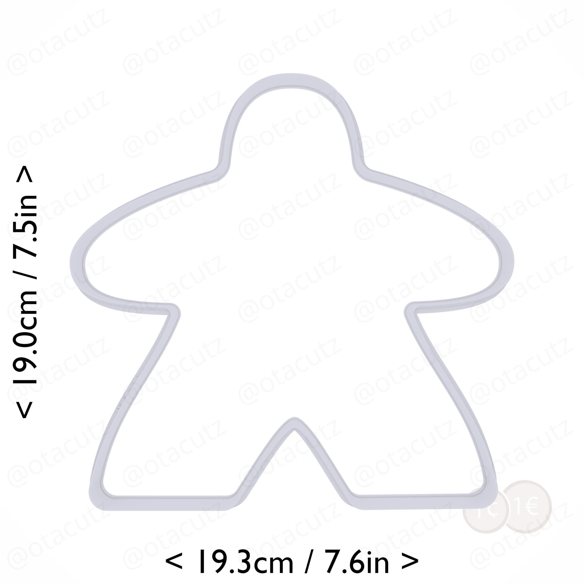 3D file Meeple Cookie Cutter 7.25in / 18.4cm・3D printable model to ...