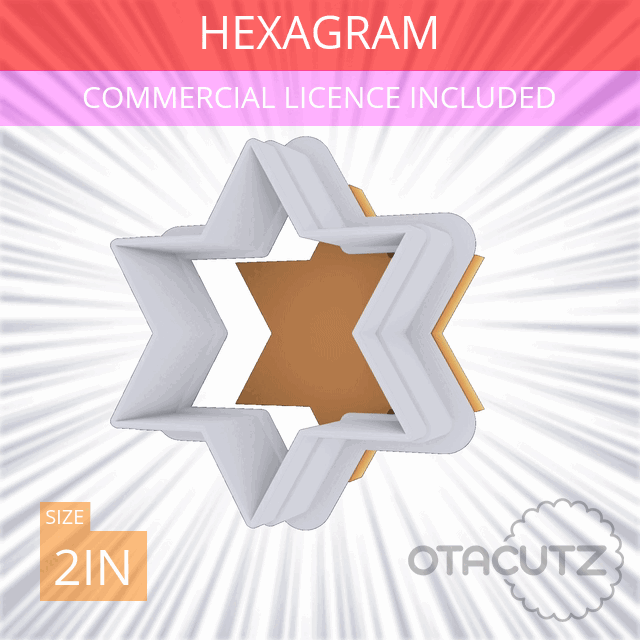 3D file Hexagram Cookie Cutter 2in / 5.1cm・3D printable model to ...
