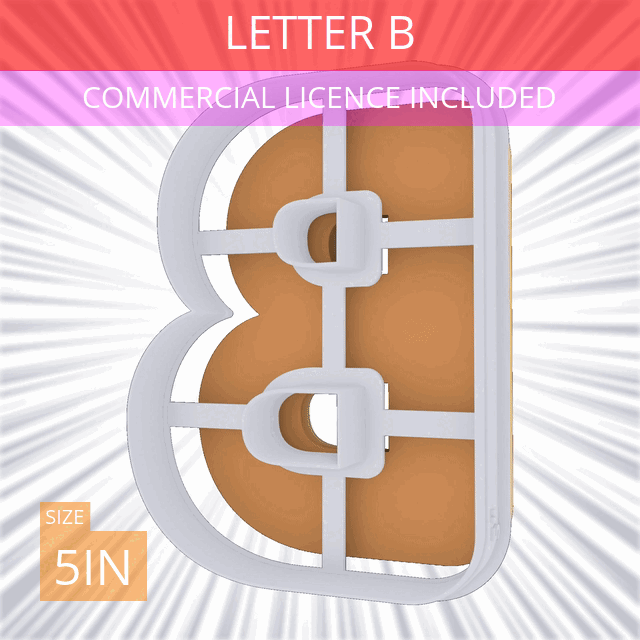 3D file Letter B Cookie Cutter 5in / 12.7cm・3D printing design to ...