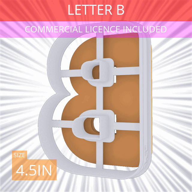 Archivo 3D Cortador de galletas Letra B 4.5in / 11.4cm・Modelo para ...