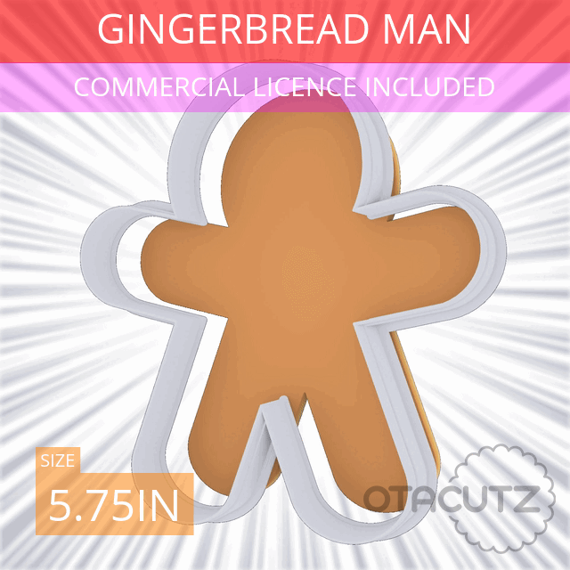 STL file Gingerbread Man Cookie Cutter 5.75in / 14.6cm 👨・Design to ...