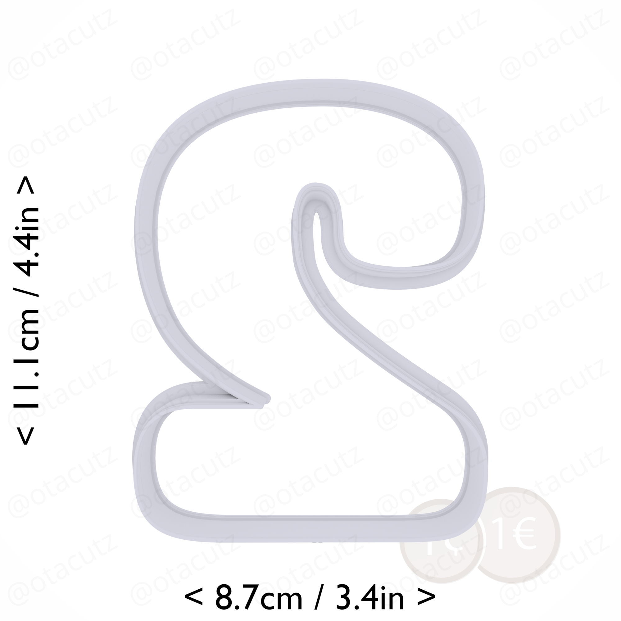 STL file Number Two Cookie Cutter 4in / 10.2cm・3D printer model to ...
