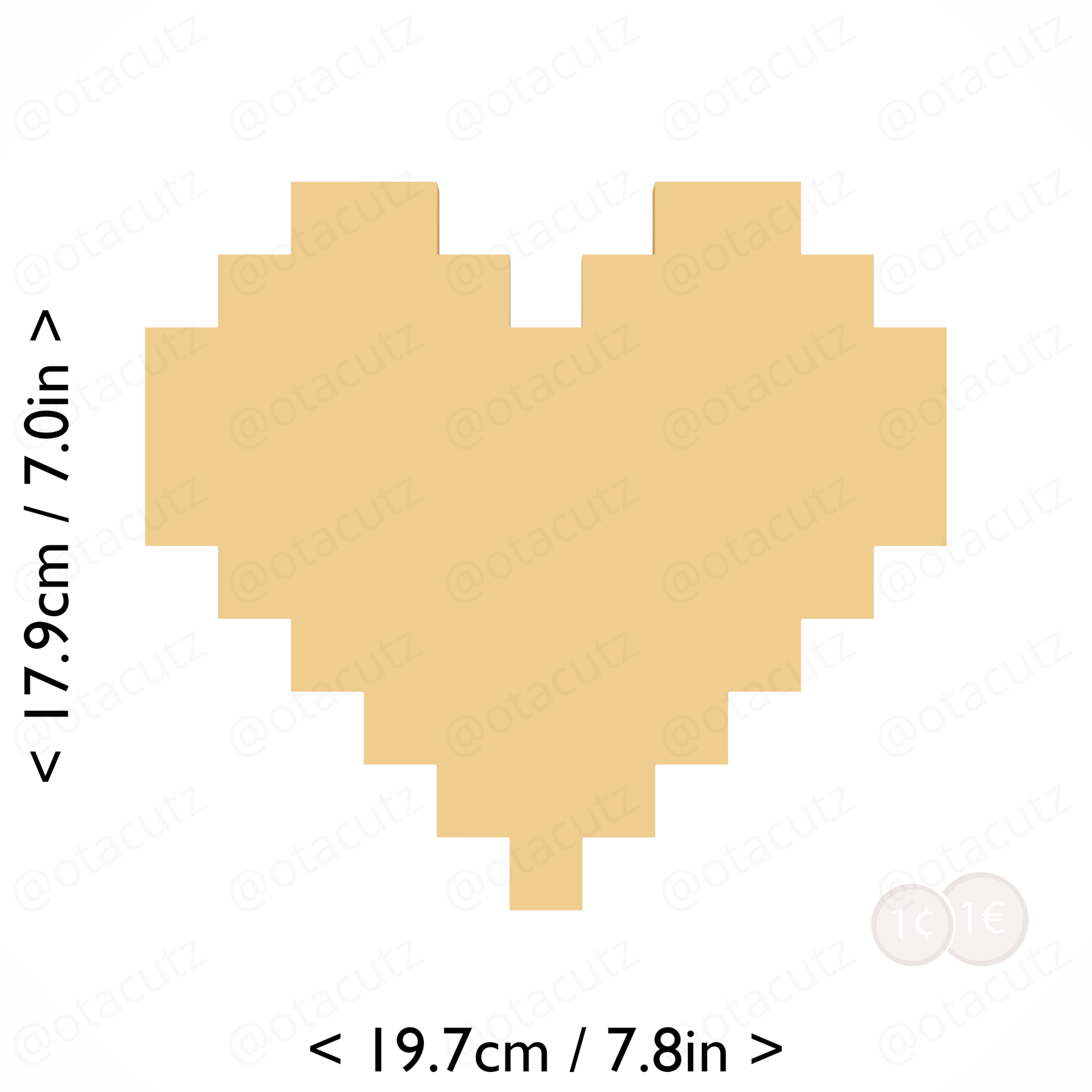 STL file Pixel Heart Cookie Cutter 7.75in / 19.7cm・3D printable model ...