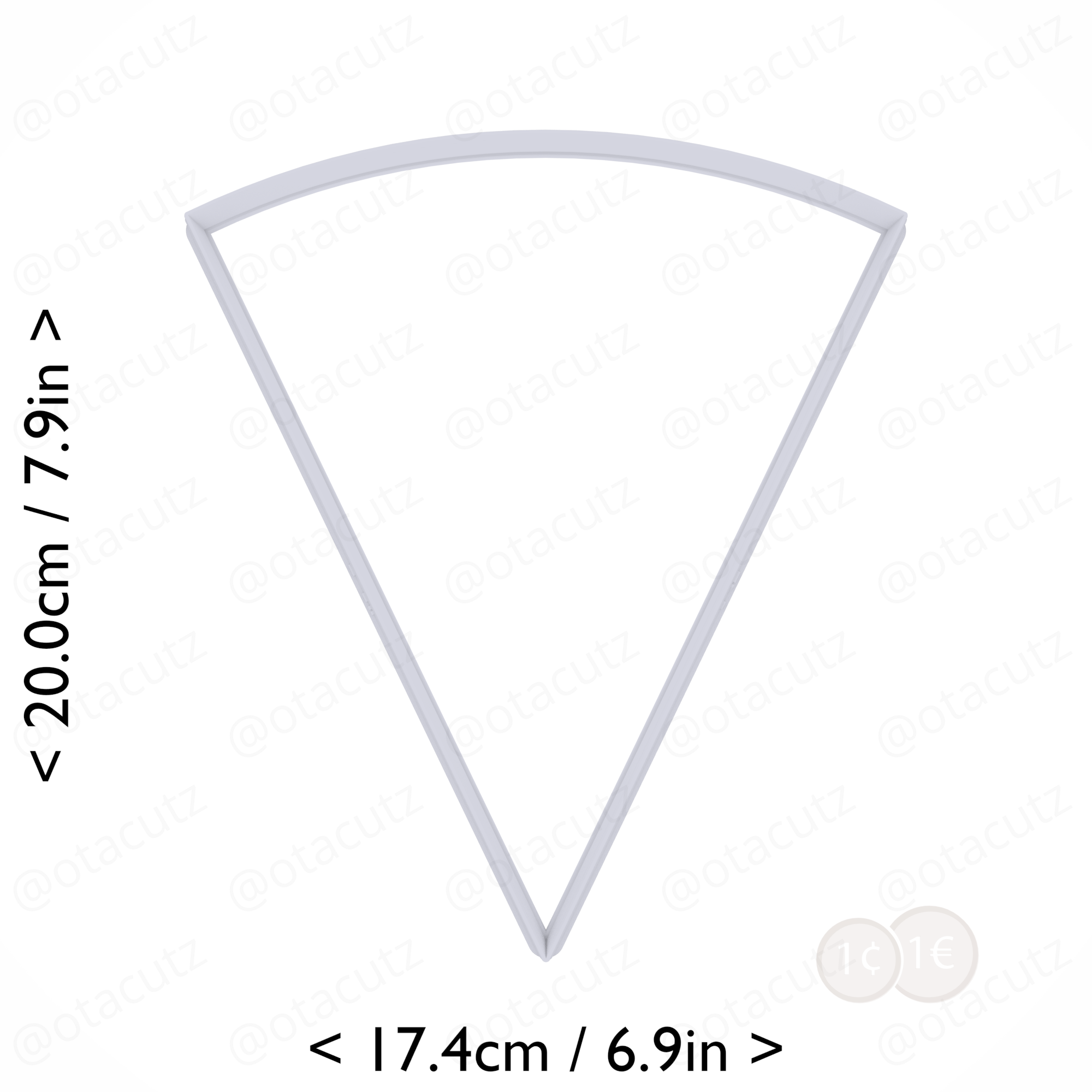 STL file Slice (1∕7) of Pie Cookie Cutter 7.5in / 19.1cm・3D printable ...