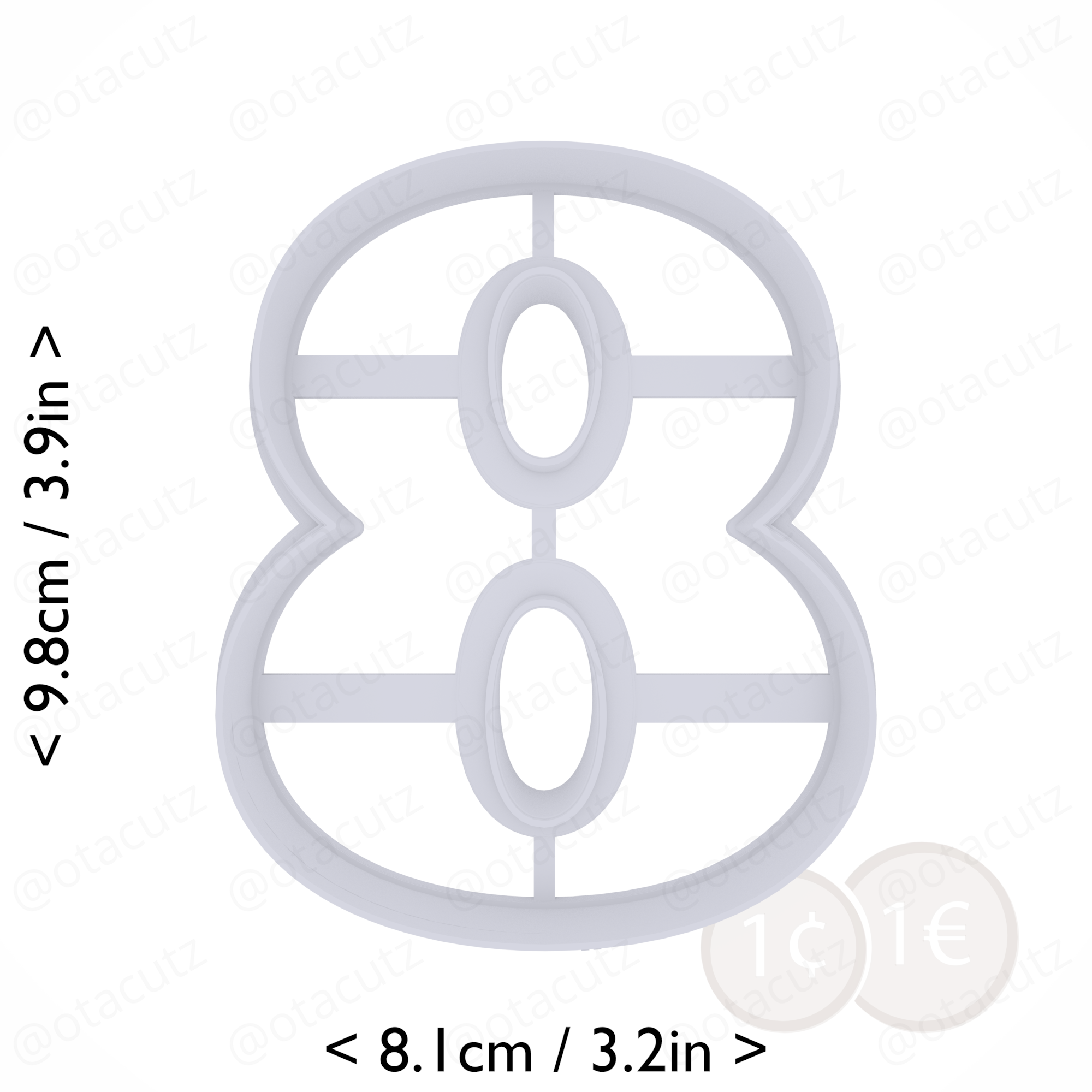 STL file Number Eight Cookie Cutter 3.5in / 8.9cm・3D printing design to ...