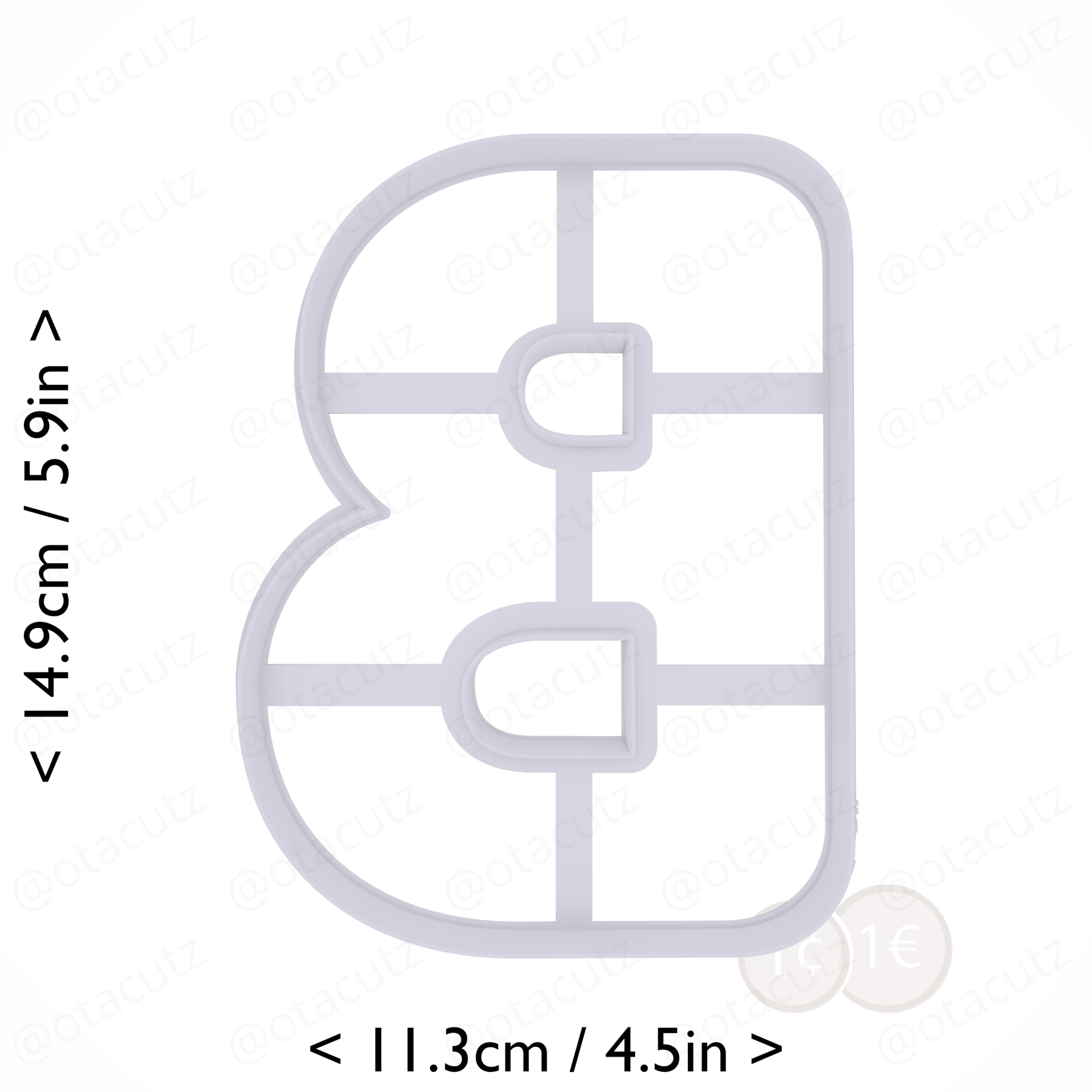 3D file Letter B Cookie Cutter 5.5in / 14cm・3D printing design to ...