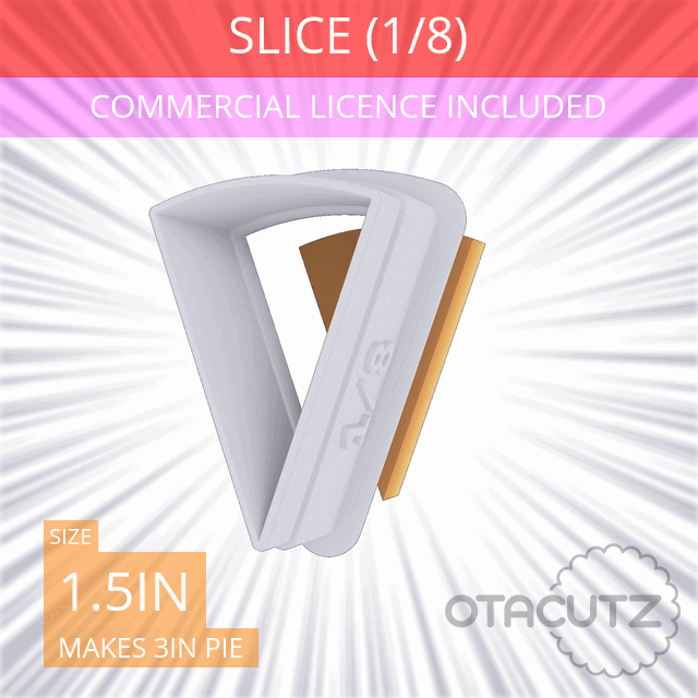 3D file Slice (1∕9) of Pie Cookie Cutter 1.5in / 3.8cm・3D printing ...