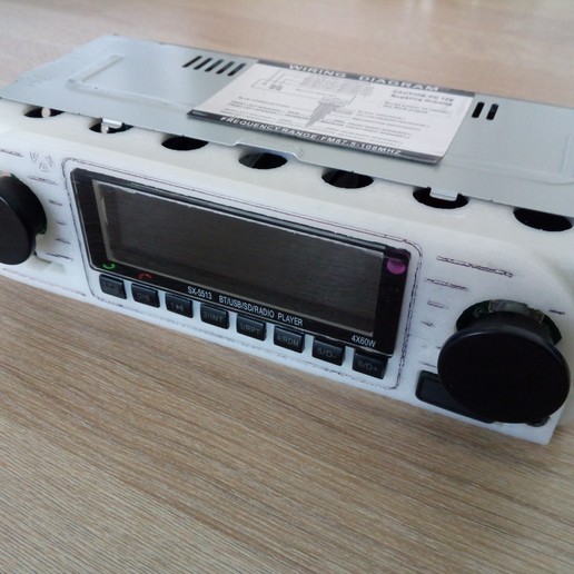 Download STL file 1DIN bluetooth USB car radio front panel • Template ...