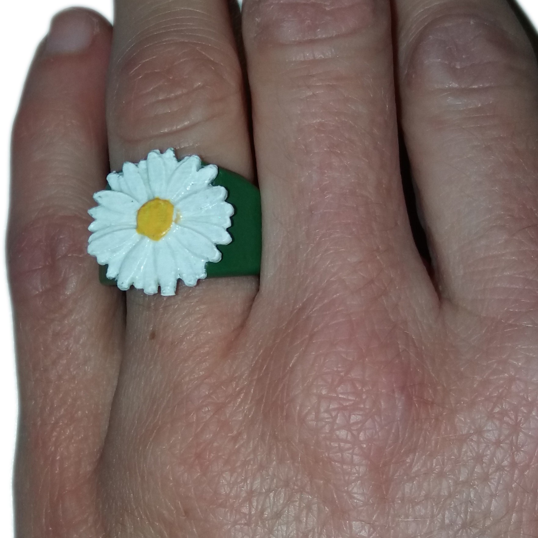STL file Ring with Daisy in relief・3D printing template to download・Cults