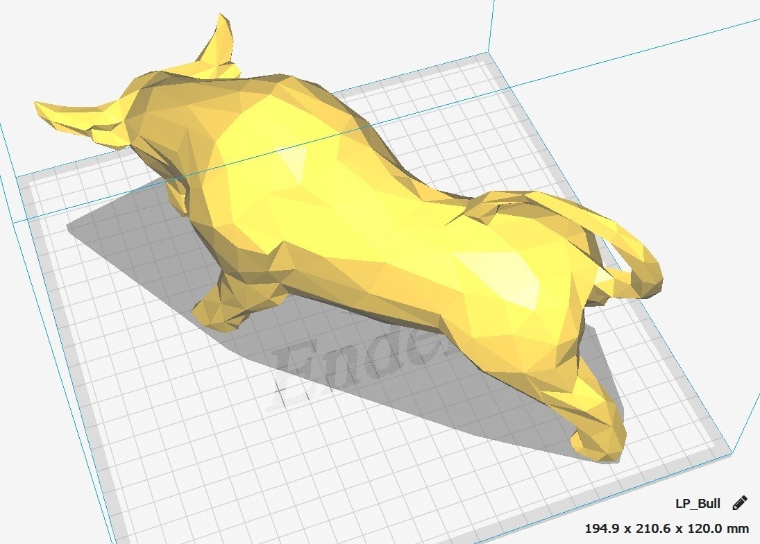 STL file Low Poly Charging Bull・3D printing template to download・Cults
