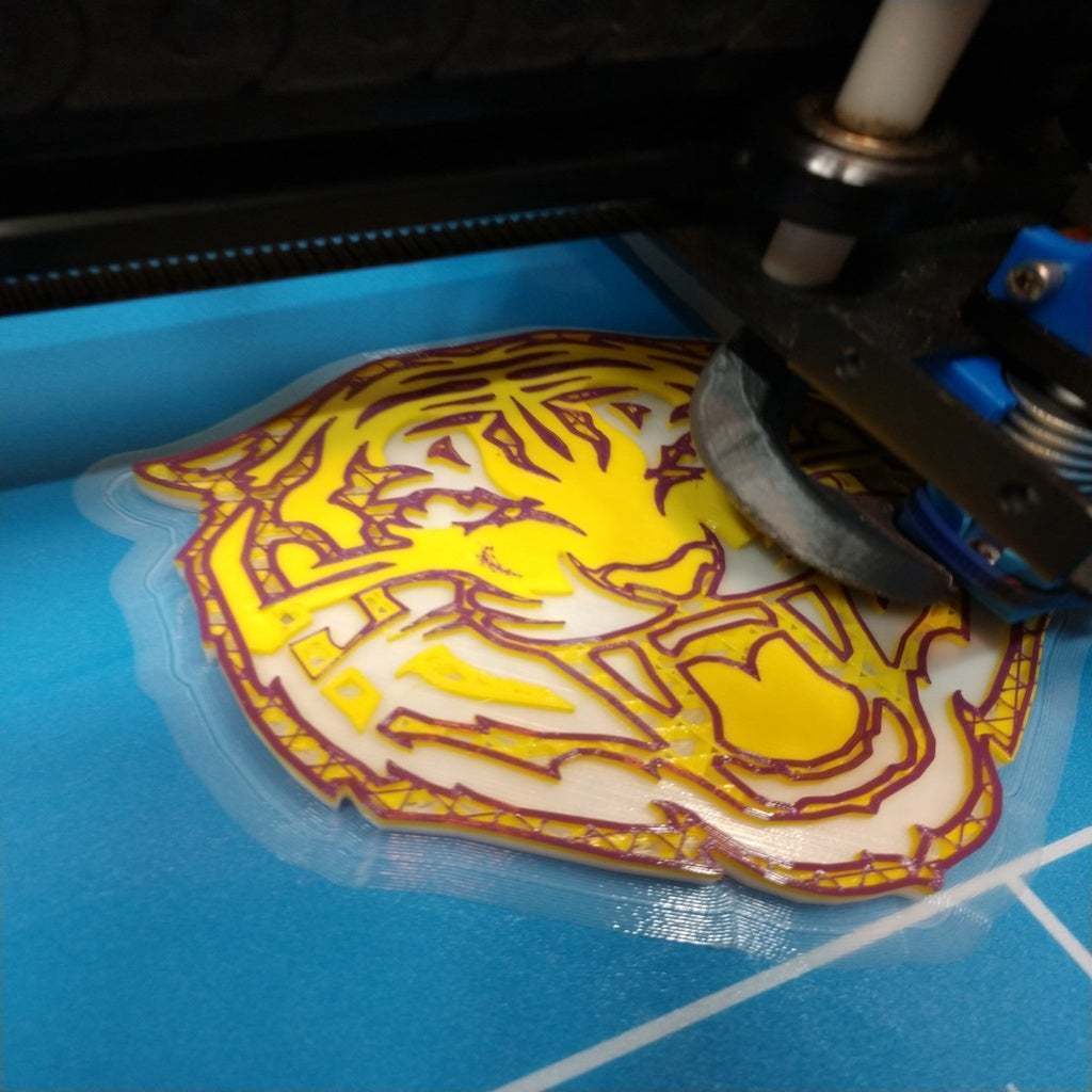 Free STL file LSU Multi Color Coaster・Model to download and 3D print・Cults