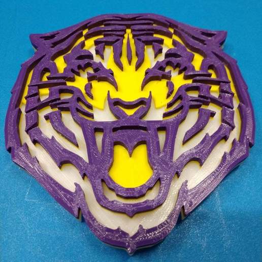 Download free 3D printer designs LSU Multi Color Coaster ・ Cults