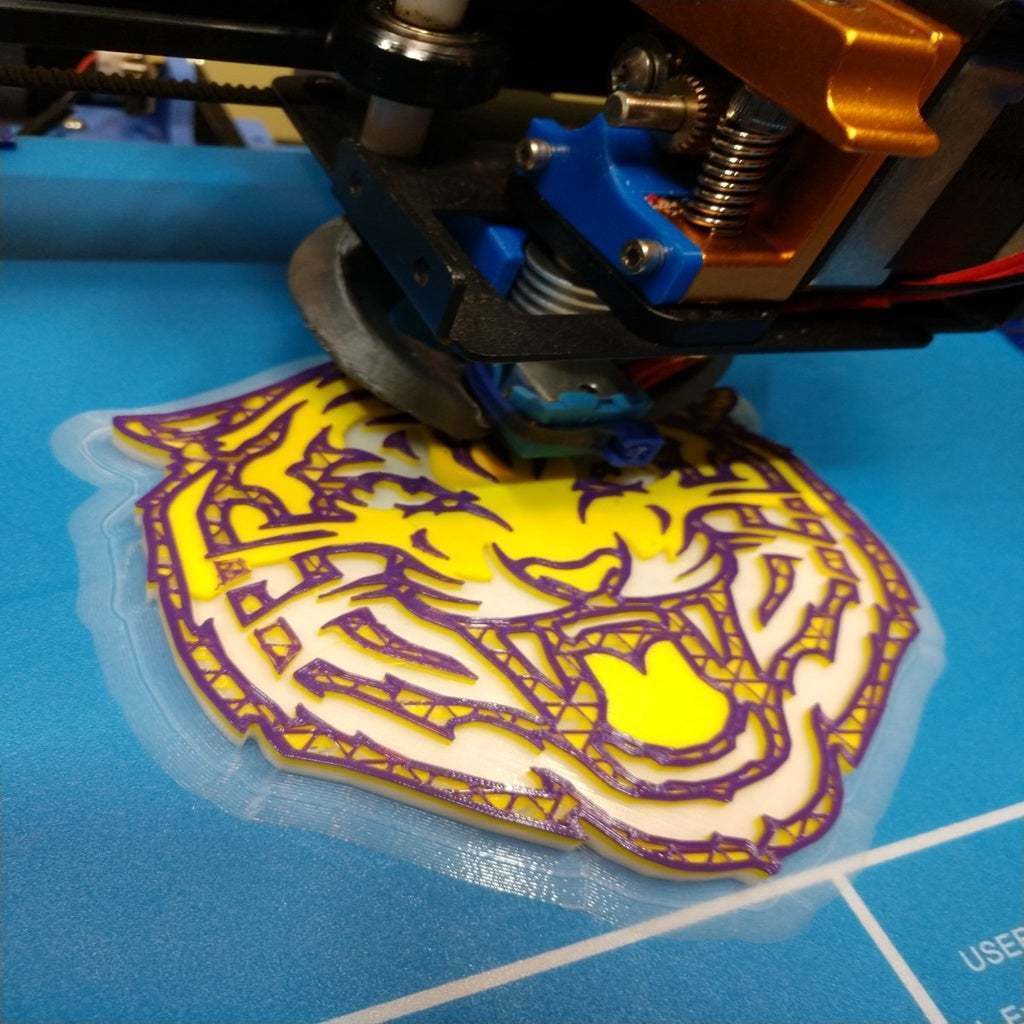 Free STL file LSU Multi Color Coaster・Model to download and 3D print・Cults