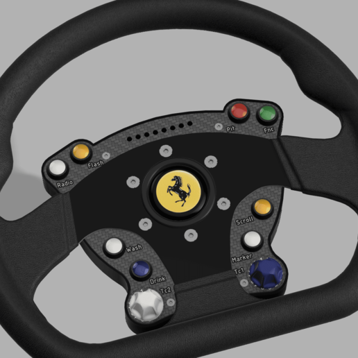 Download 3D printing files DIY Ferrari 488 CHALLENGE Steering Wheel ・ Cults