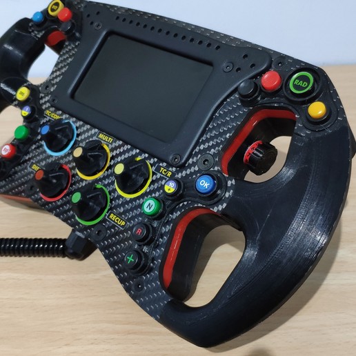 Download STL file DIY FORMULA LCD SWD Steering Wheel • 3D printing ...