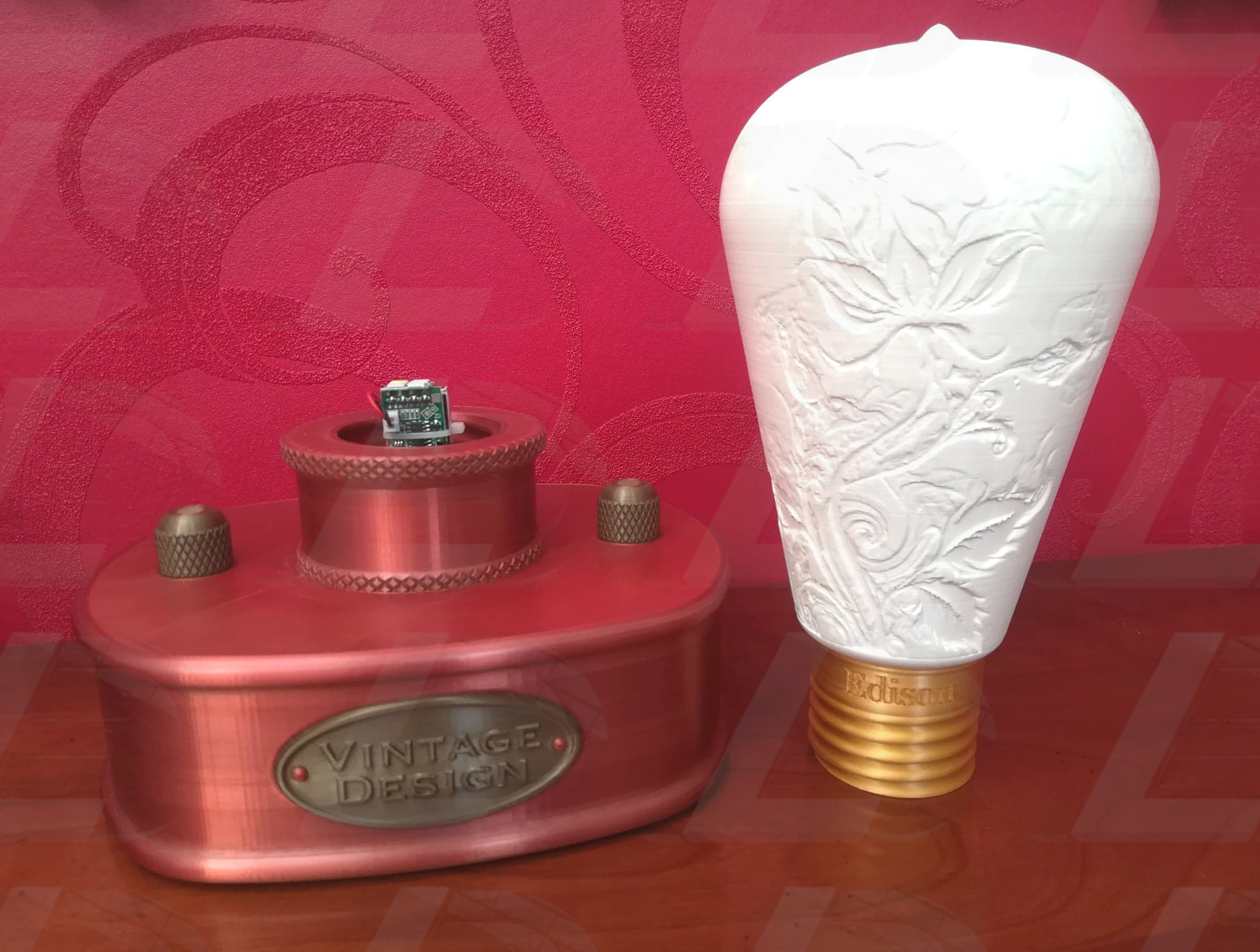 STL file Fire roses lithophane bulb (Bulb only)・Model to download and ...