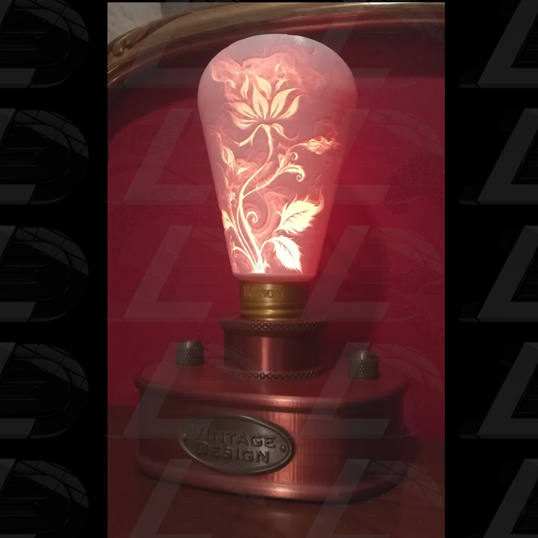 STL file Fire roses lithophane bulb (Bulb only)・Model to download and ...