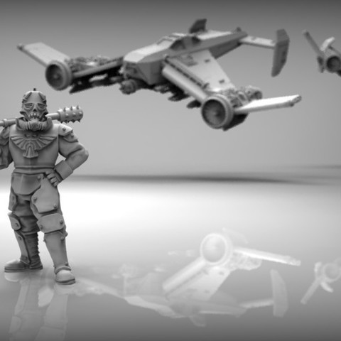 Download free STL file SCI-FI STUKA BOMBER • 3D printer design ・ Cults