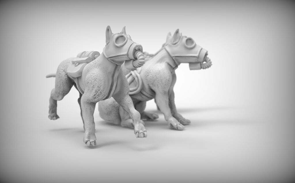 Free STL file War dogs x3 (with gear) 🐕・Template to download and 3D ...