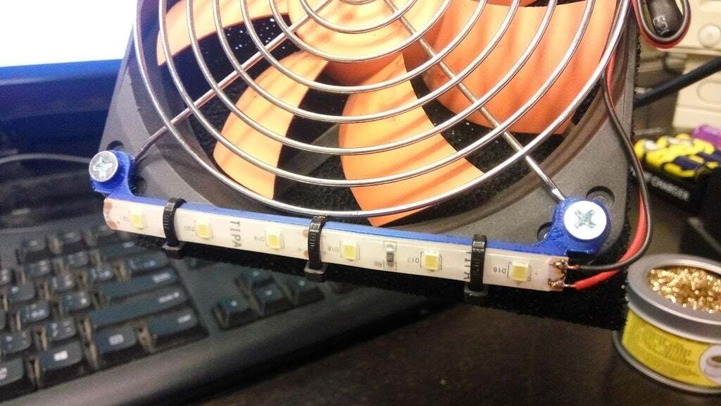 Free STL file 120mm fan led strip mount - 45 degrees・3D printer design ...