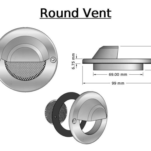 Download free 3D printer model Round Vent 70mm ・ Cults