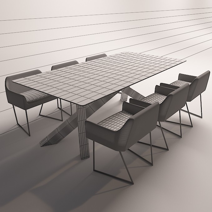3D file modern dinning table 3・Model to download and 3D print・Cults