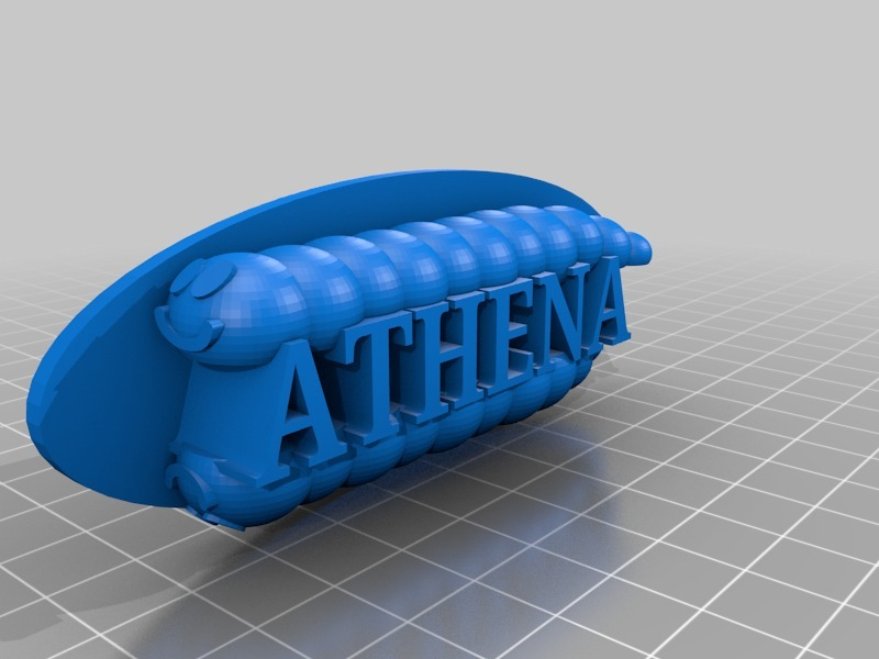 Free 3D file Athena Caterpillar name tag 🐛・Design to download and 3D ...