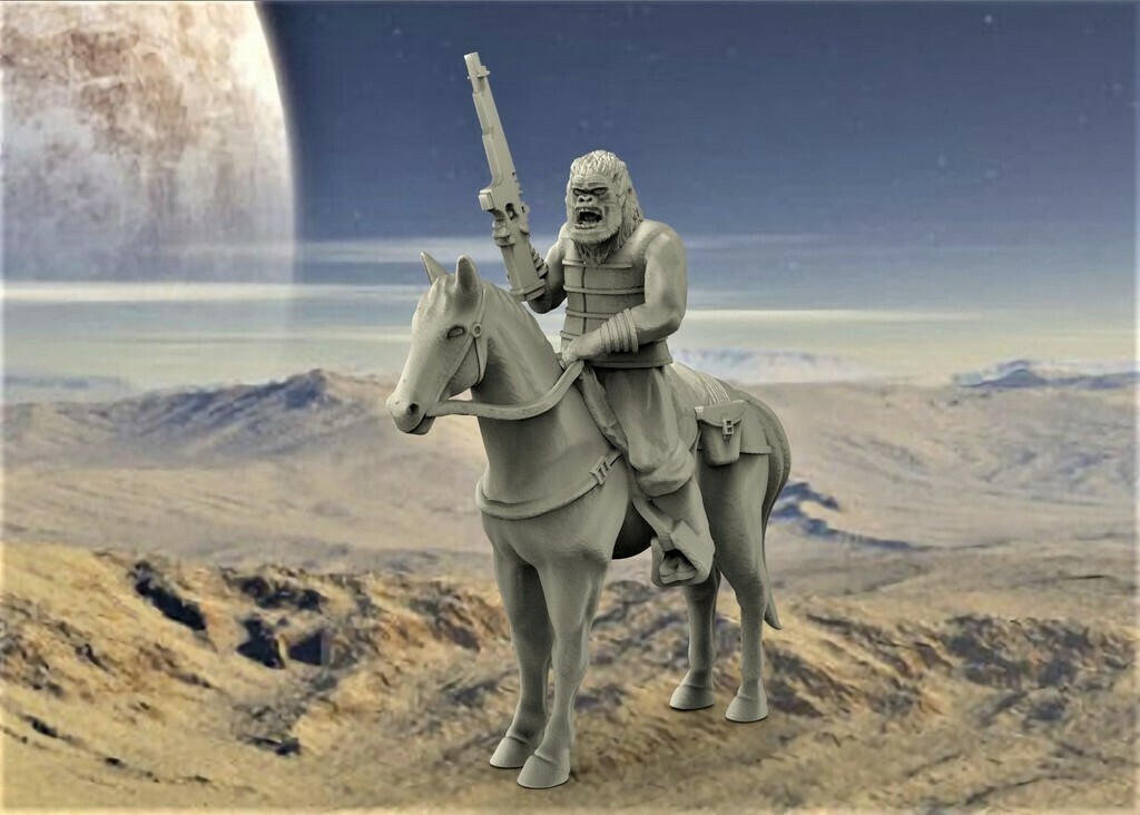 Free 3D file Planet of the Apes Gorilla Soldier Mounted Cavalry・3D ...
