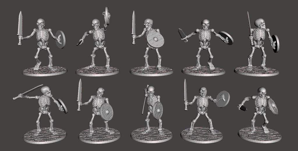 Free STL file 28mm Skeleton Warrior with Sword and Shield・3D printable ...