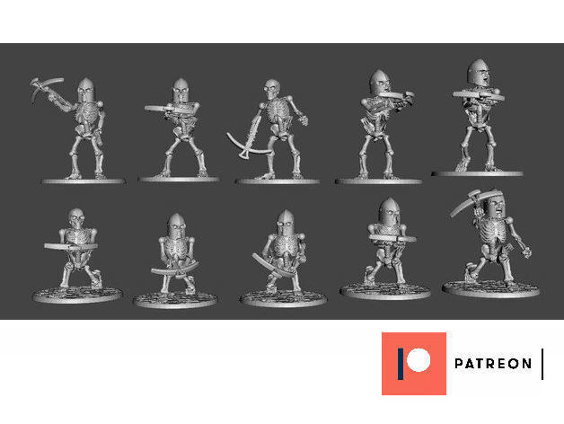 Free STL file Skeleton Warriors with Crossbows x 10 Poses・3D printable ...
