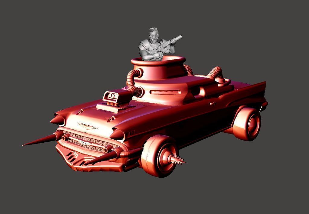 Free STL file 20mm Gaslands Post Apocalyptic Turret Gunner Car Gang ...