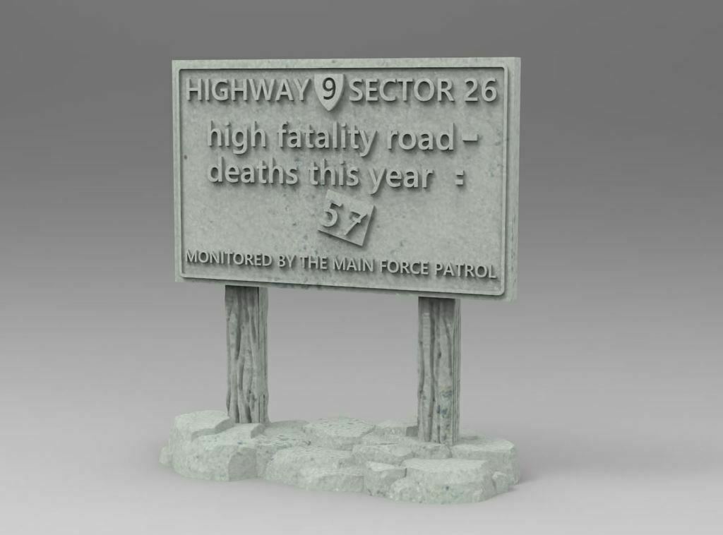 Free STL file Mad Max Highway 9 Main Force Patrol Sign - Gaslands ...