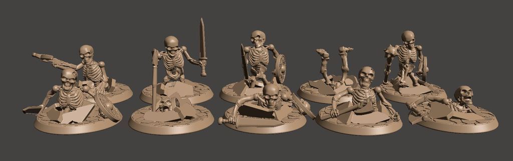 Free STL file 28mm Undead Skeleton Warriors - Rising from the Grave ...