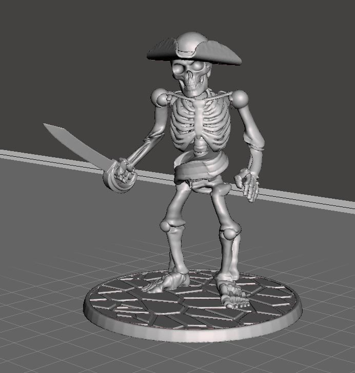 Free STL file 28mm Skeleton Warrior Pirate Captain・3D printer design to ...