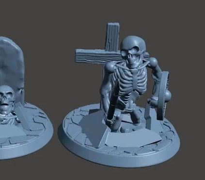 Free STL file 28mm Undead Skeleton Warrior - Climbing out of Grave 2 💀 ...
