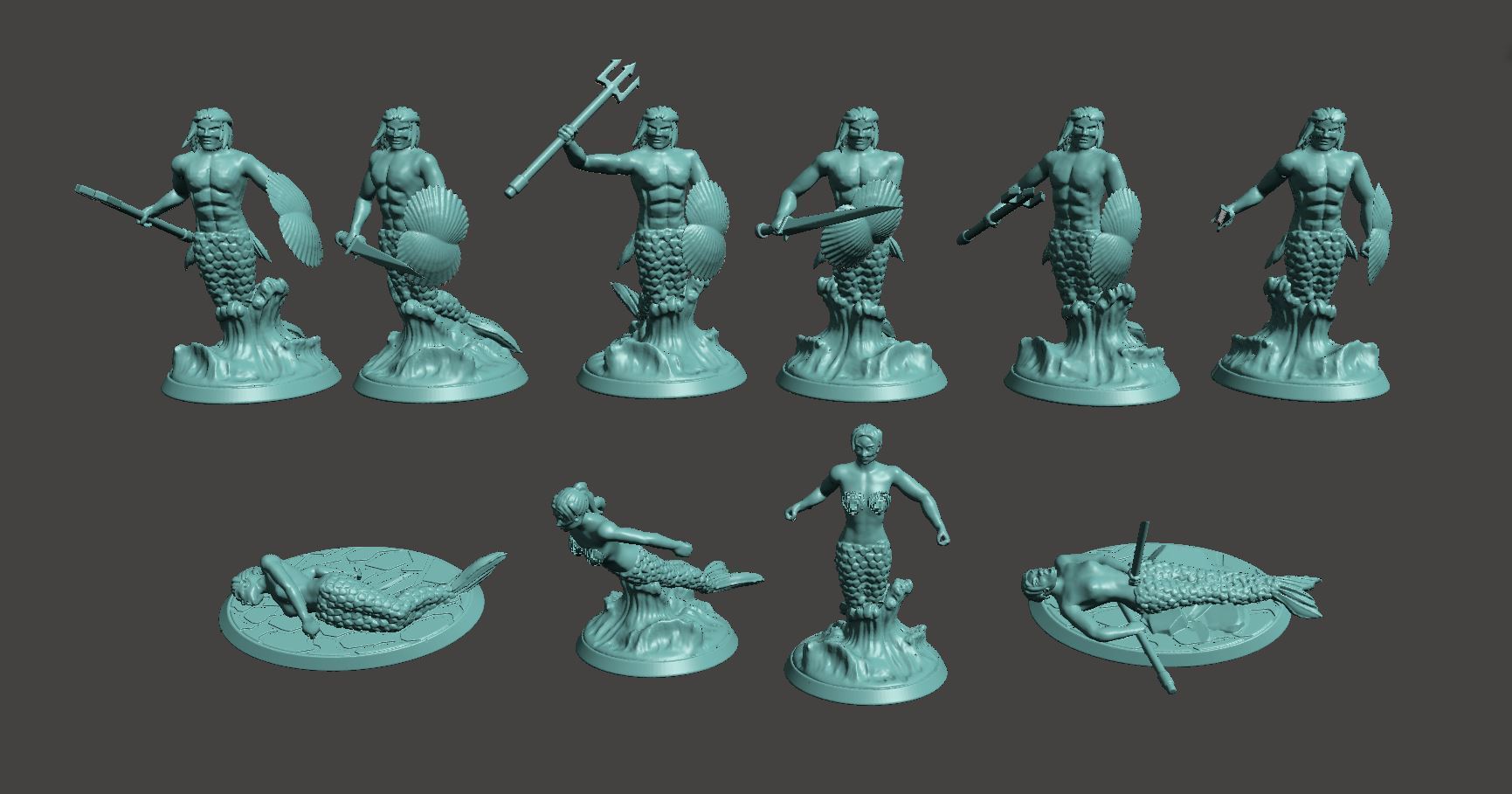 Free STL file 28mm Merman Miniature・3D printing design to download・Cults