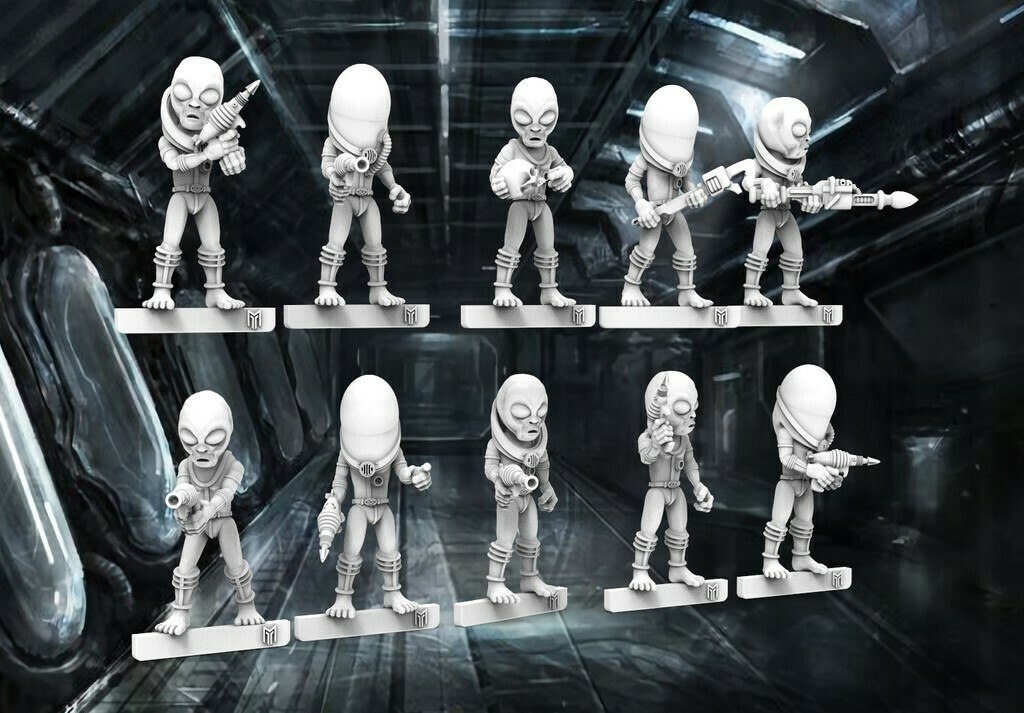 Free 3D file Grey Alien Wizard - 28mm Miniature 👽・Object to download ...