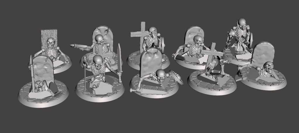 Free STL file 28mm Undead Skeleton Warrior - Climbing out of Grave 2 💀 ...