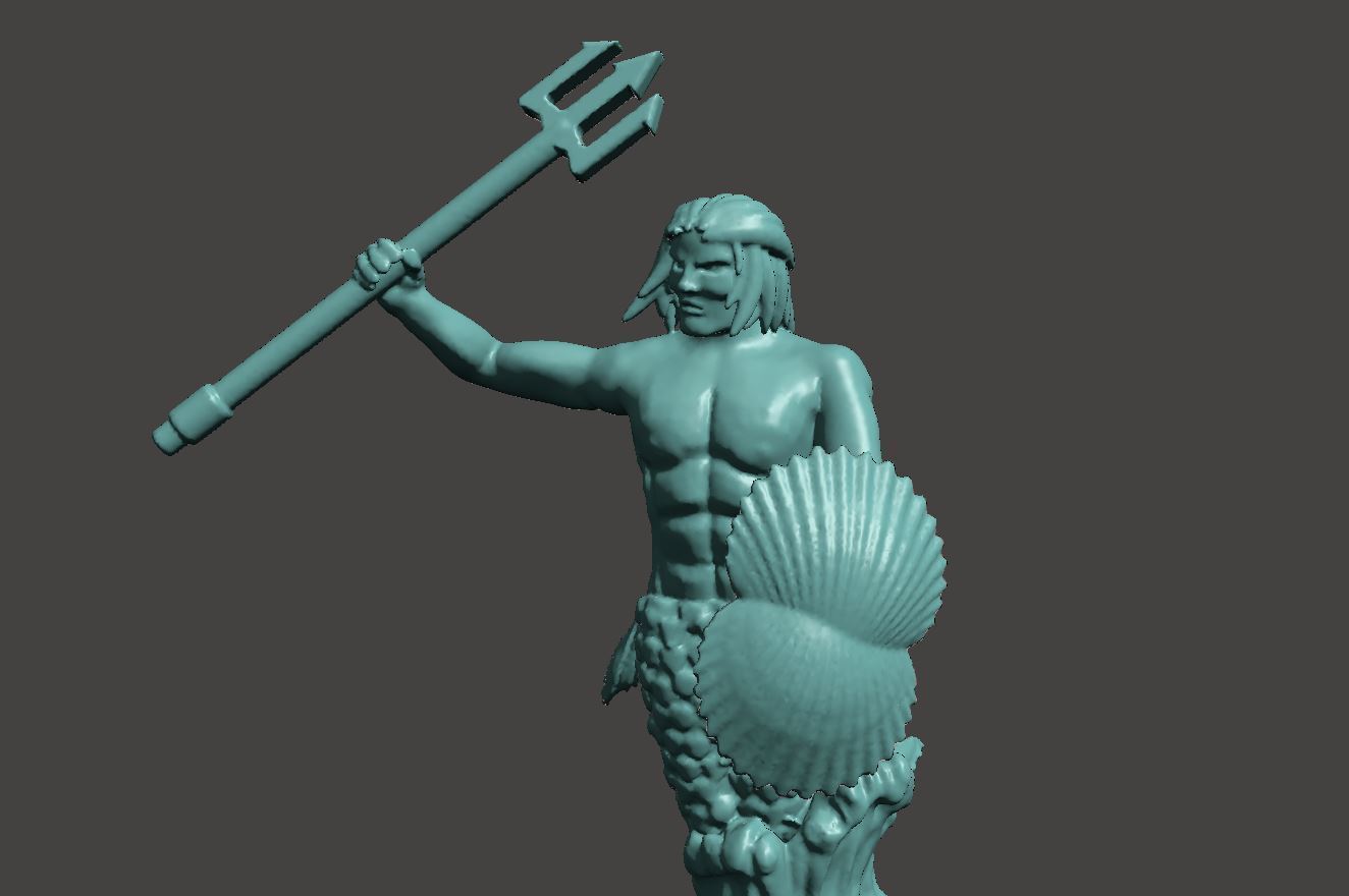 Free STL file 28mm Merman Miniature・3D printing design to download・Cults