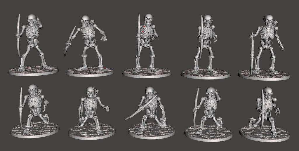 Free STL file Skeleton Warriors with Longbows x 10 Poses 💀・Object to ...